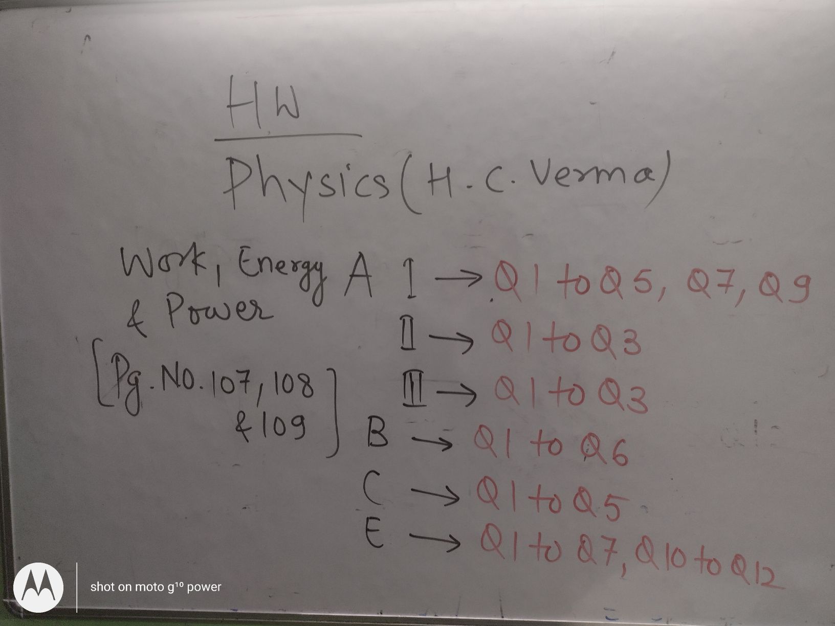 Physics (H C Verma:- HW as attachment) - Math & Science - Assignment - Teachmint