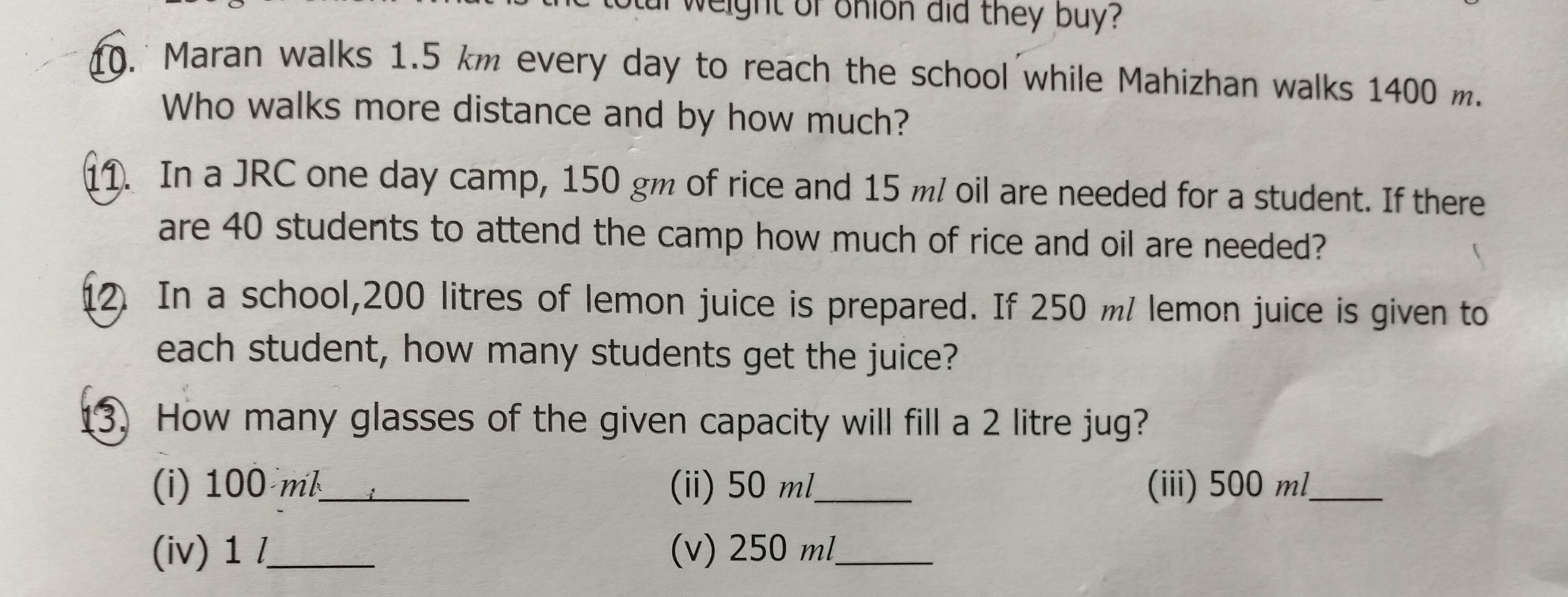 Measurements - Maths - Assignment - Teachmint