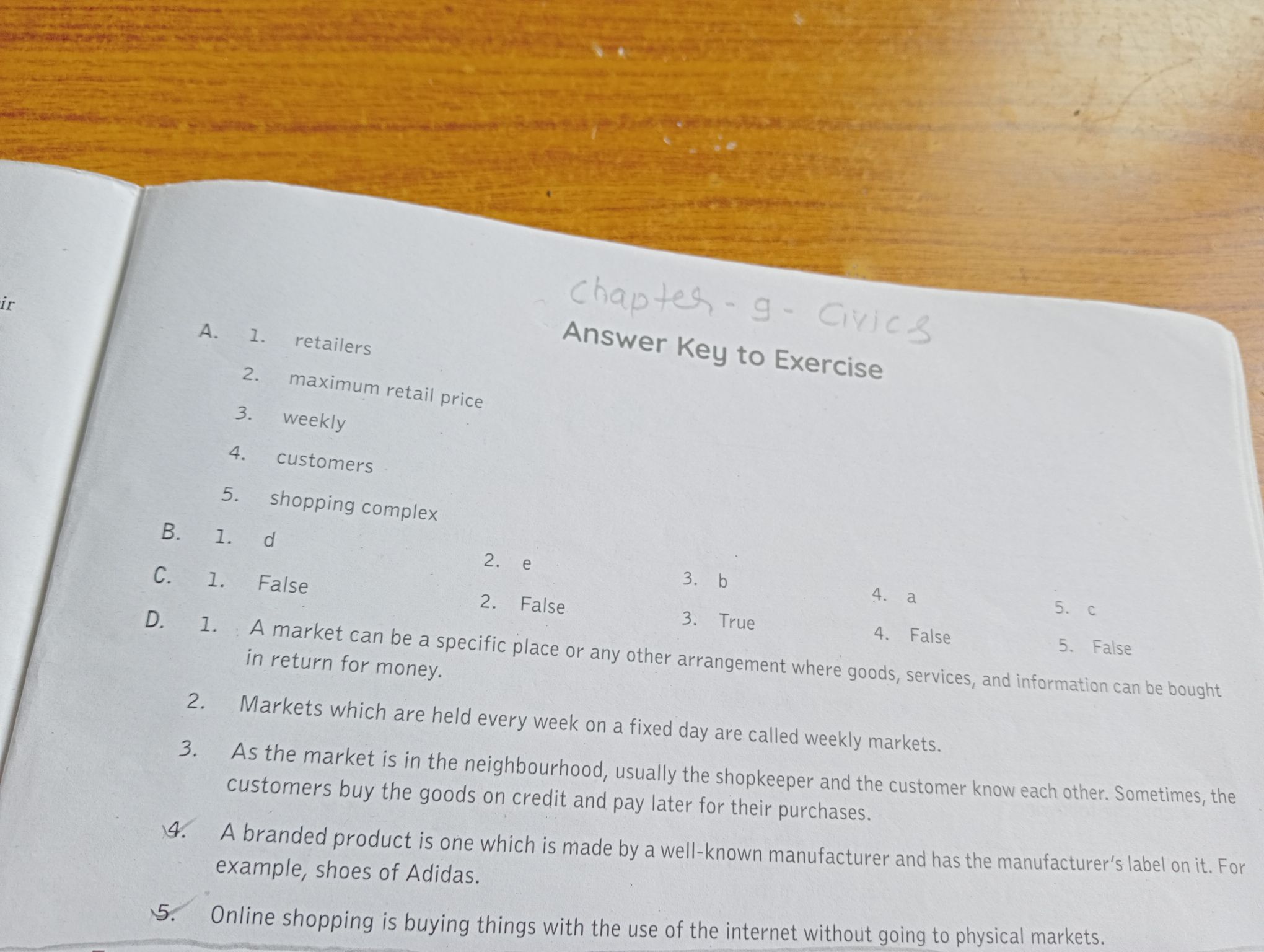Civics Chapter 9&10 - Sst - Assignment - Teachmint