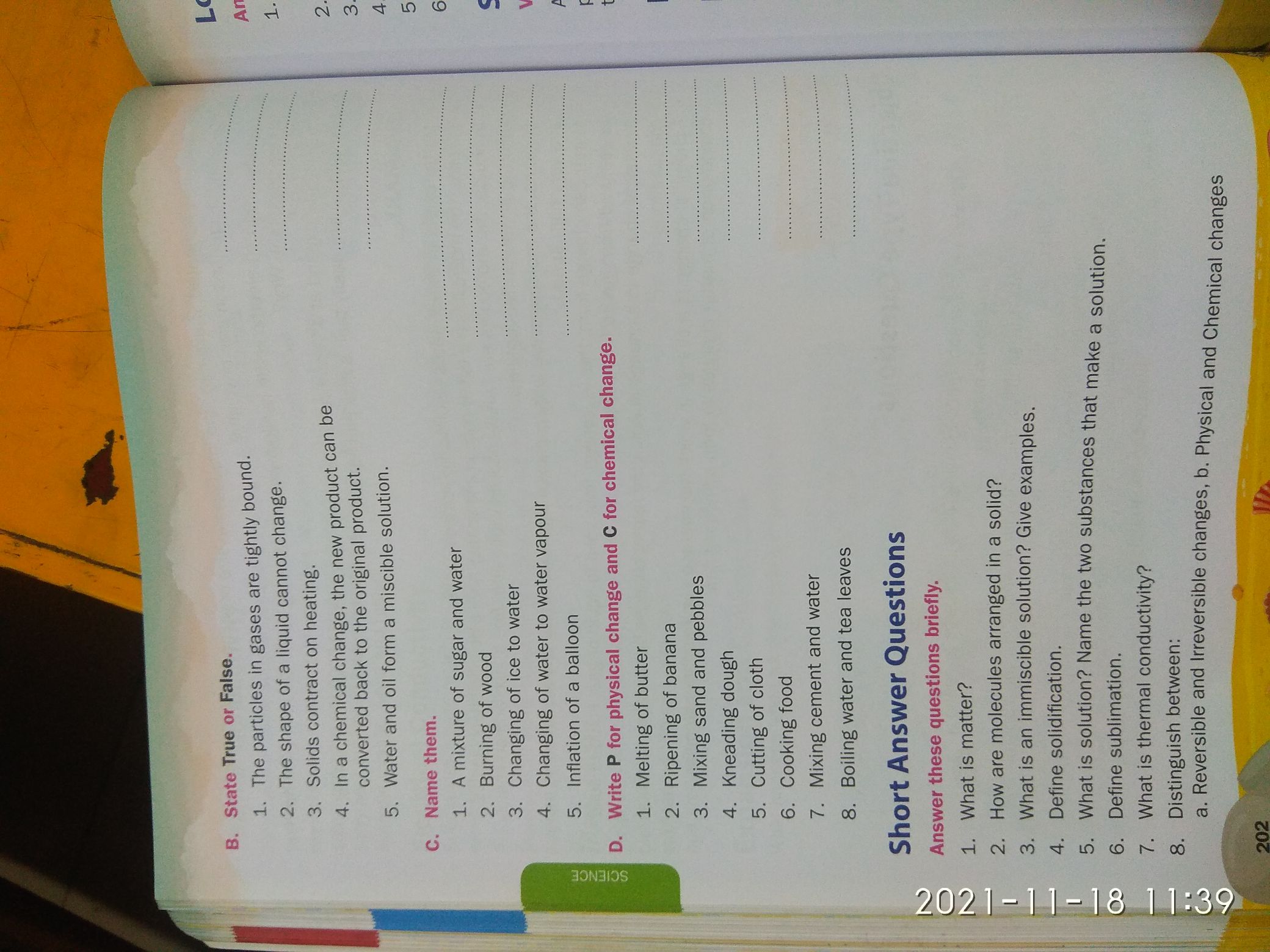 States Of Matter - Science - Assignment - Teachmint