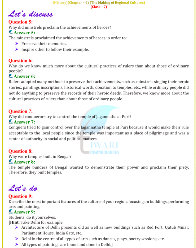 Chapter 9 (history) - Social Science - Notes - Teachmint