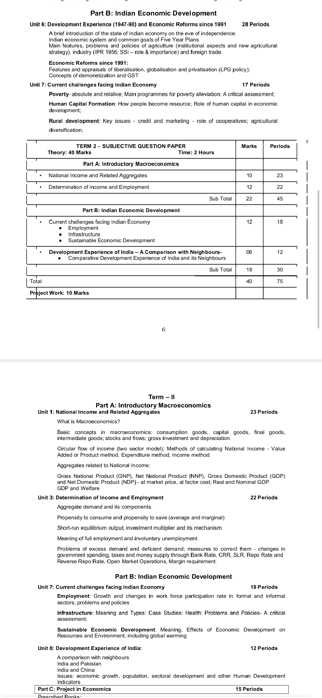 Economics Syllabus - Success Batch - Notes - Teachmint