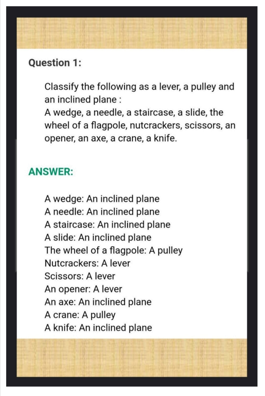 Chp. 12 - Simple Machines (Exercise) - General Science - Assignment ...