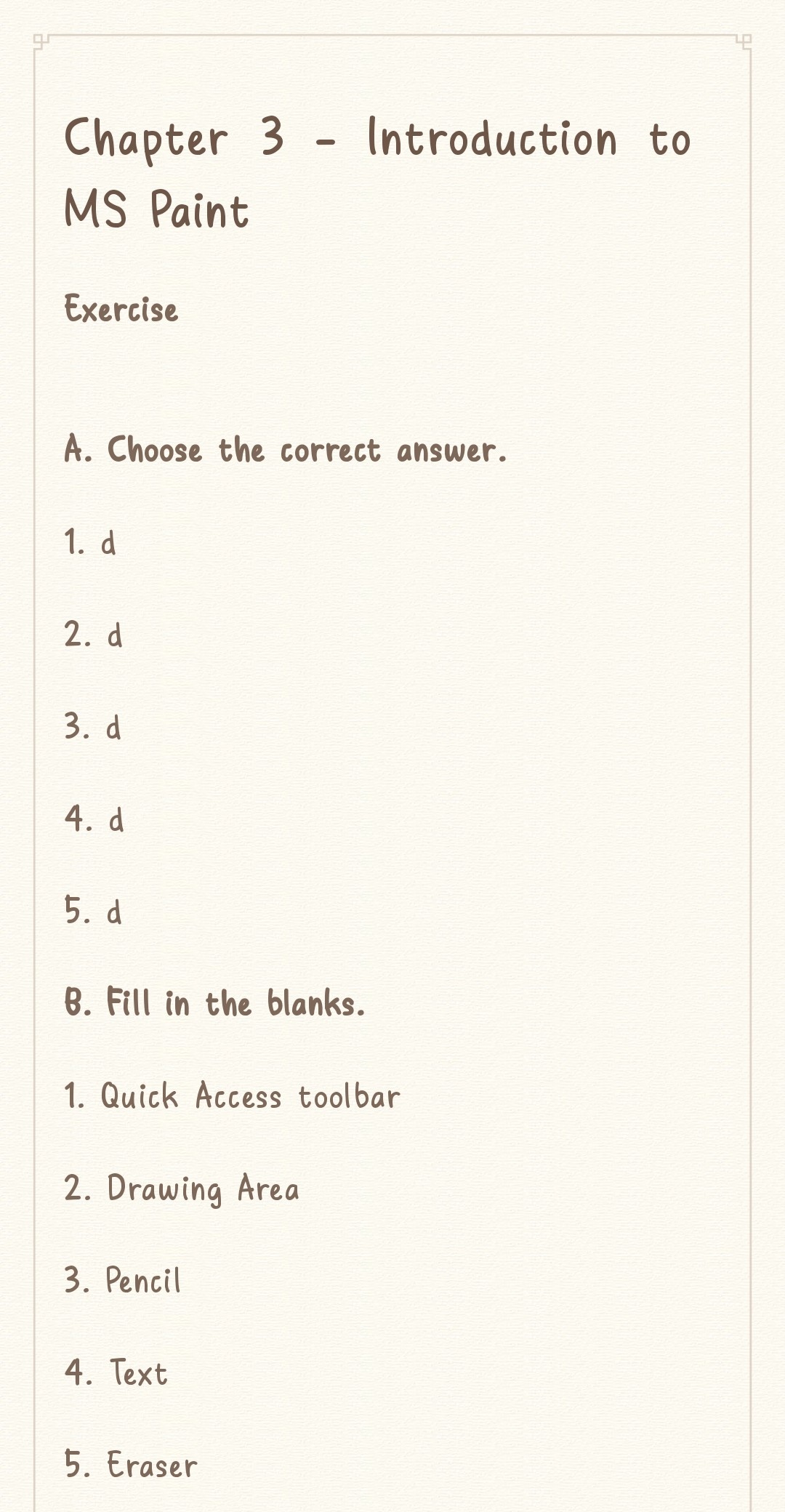 Exercise A And B.jpg - Computer - Notes - Teachmint