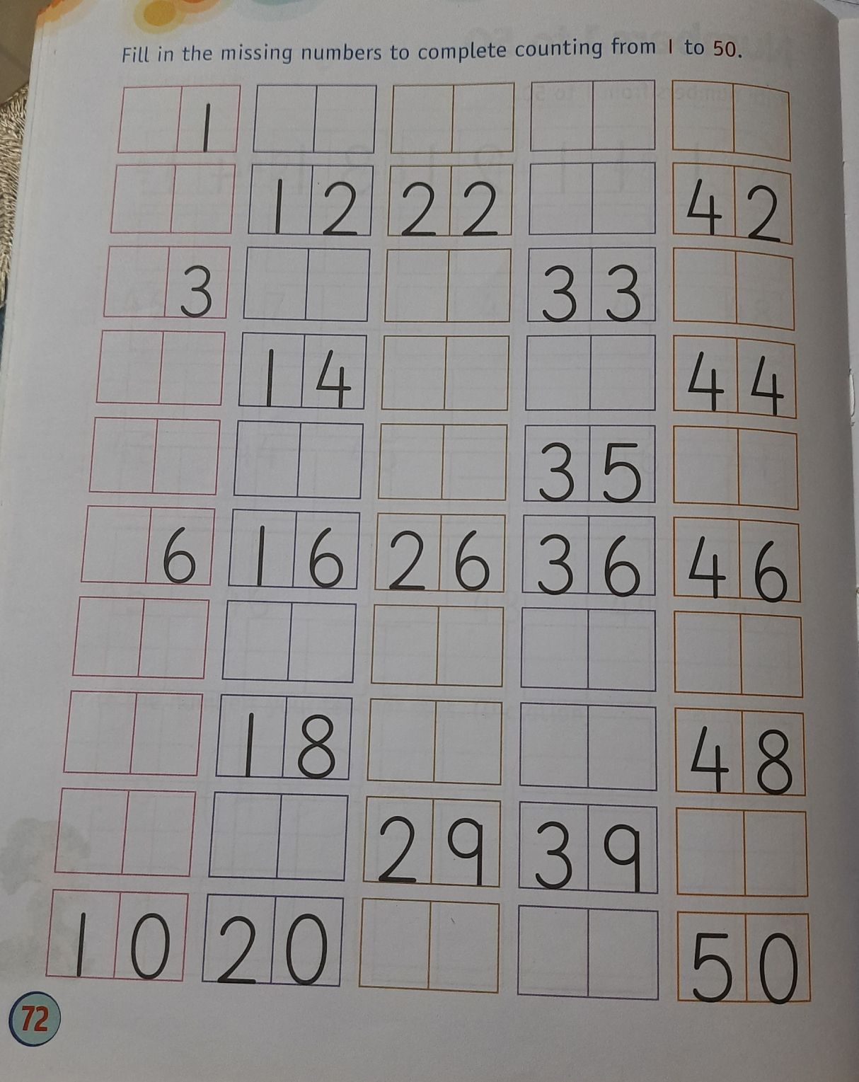 Counting Revision 1 To 50 - English - Assignment - Teachmint