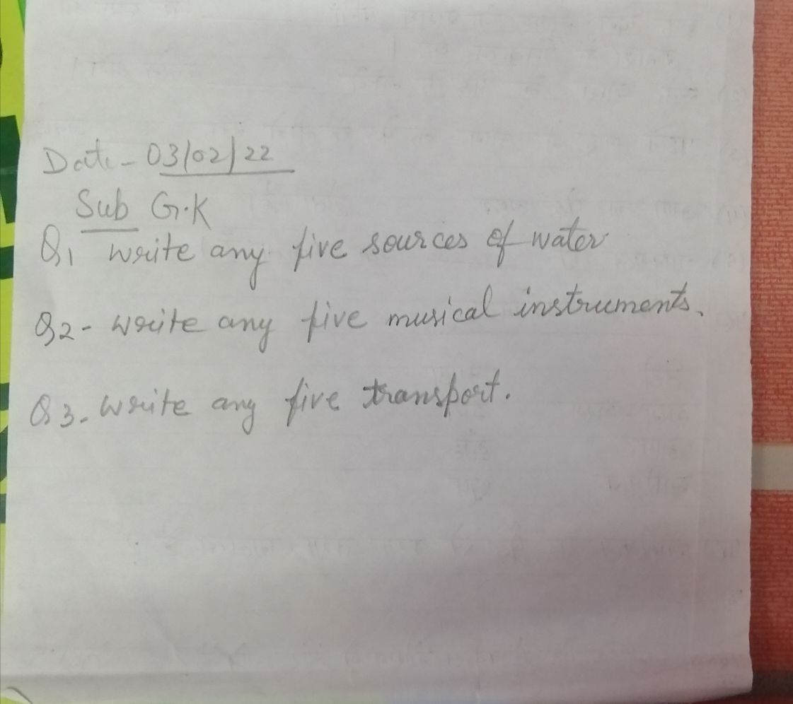 Sub G. K - G. K - Assignment - Teachmint