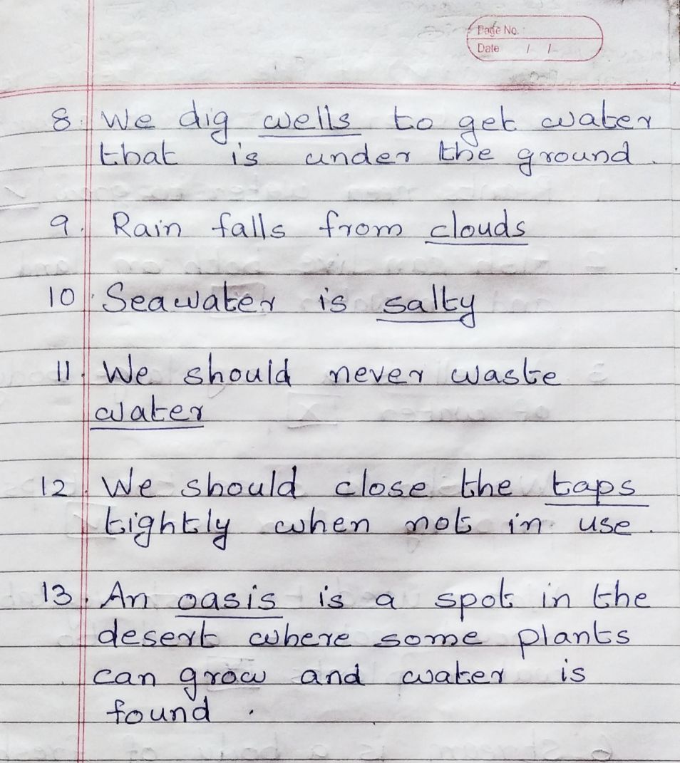 Chapter 1 WATER - EVS - Assignment - Teachmint