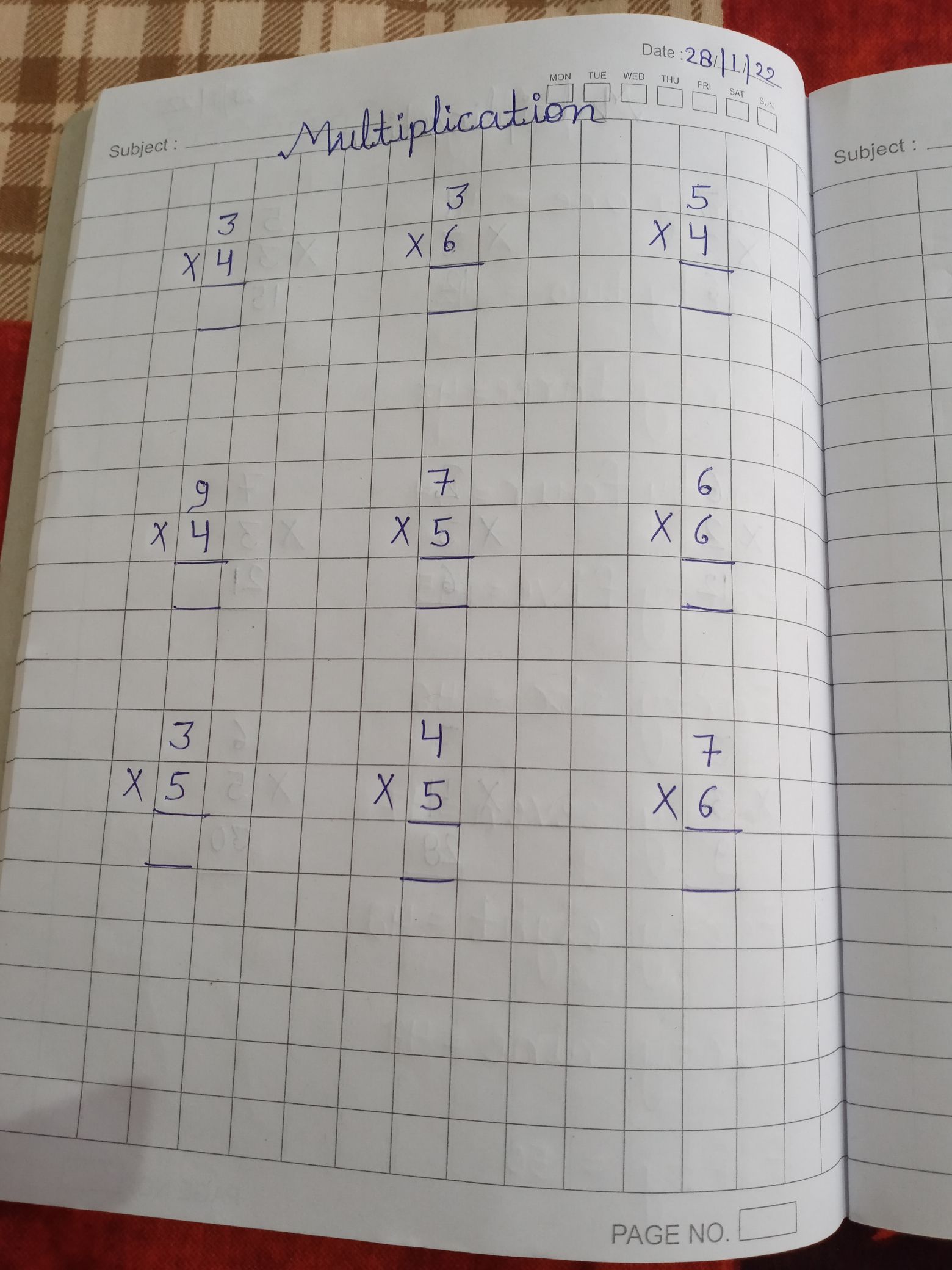 Multiplication - Maths - Assignment - Teachmint