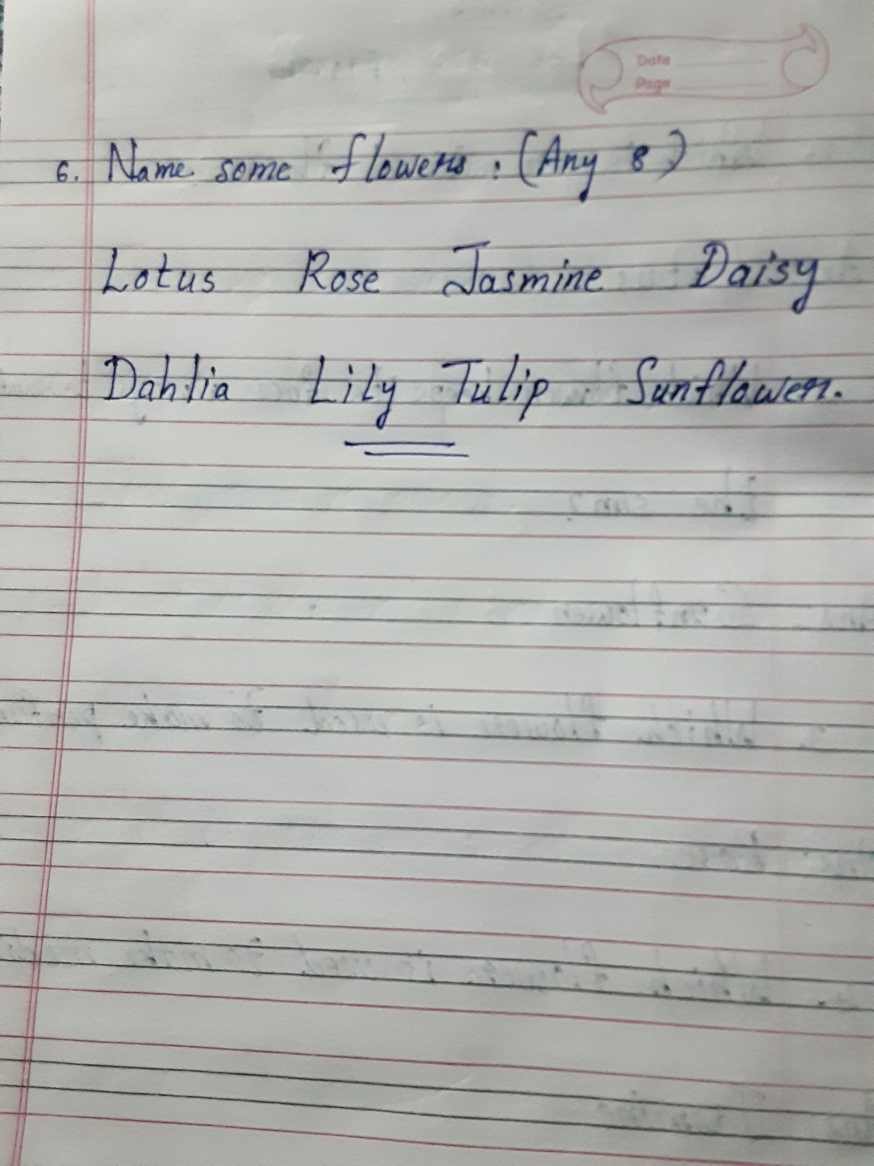 Science, Lesson 7, Flowers - Eng/Sci/Conv./ Rhymes - Assignment - Teachmint