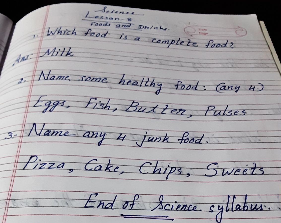 Food Items - Eng/Sci/Conv./ Rhymes - Assignment - Teachmint