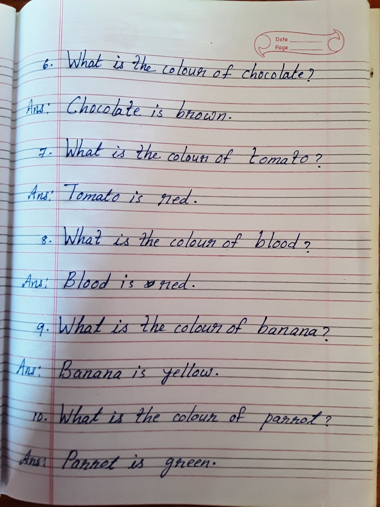 Colours, Conversation Lesson 7 - Eng/Sci/Conv./ Rhymes - Assignment - Teachmint