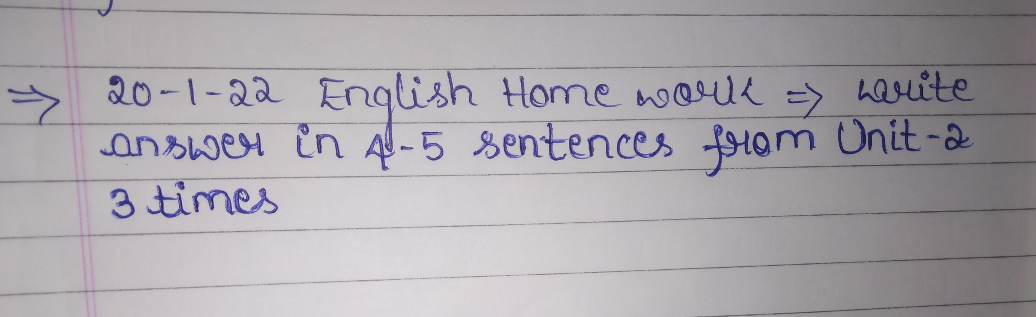 English Home Work - English - Assignment - Teachmint