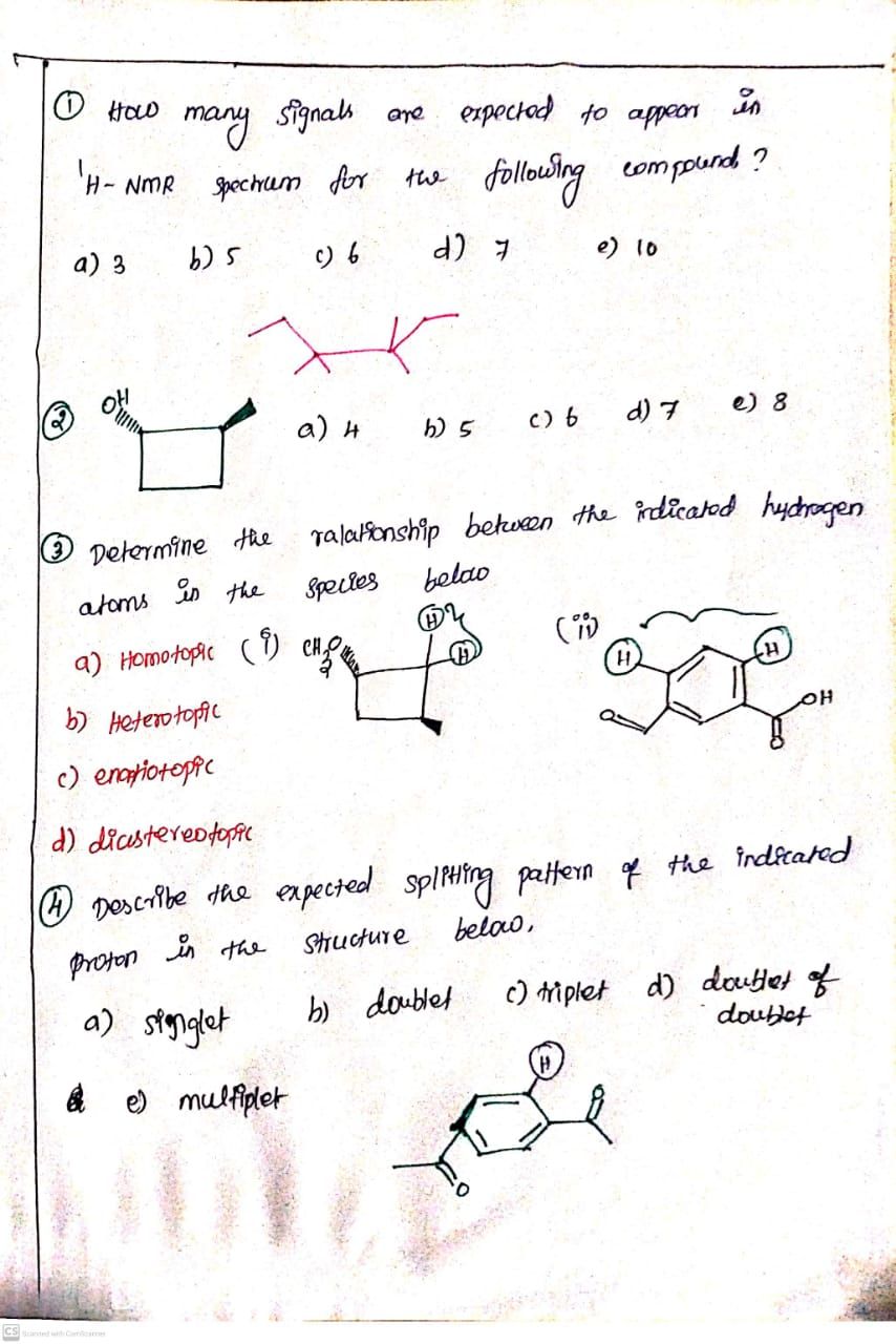HNMR - CHEMISTRY - Assignment - Teachmint