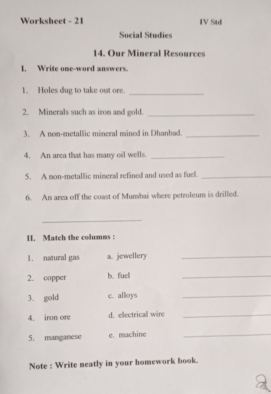 Worksheet No 21 - Social Science - Assignment - Teachmint