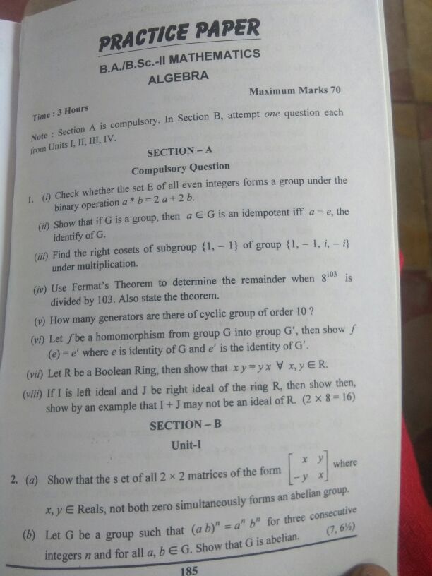 Algebra Assignment Work For Holidays - Maths - Assignment - Teachmint