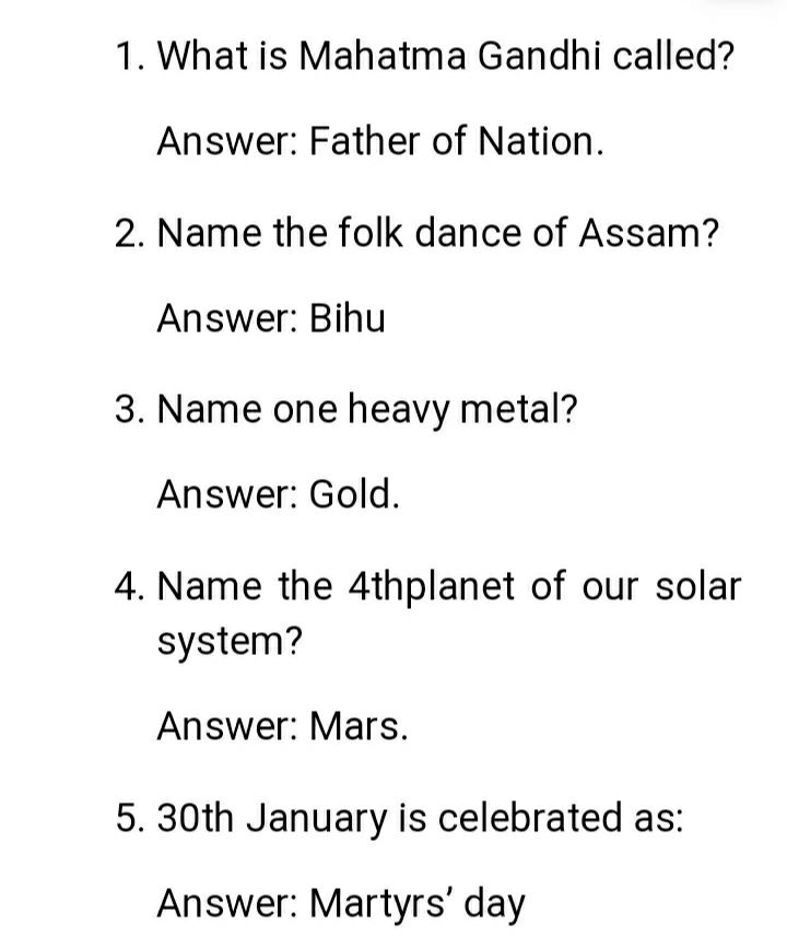 Gk - General Knowledge - Assignment - Teachmint