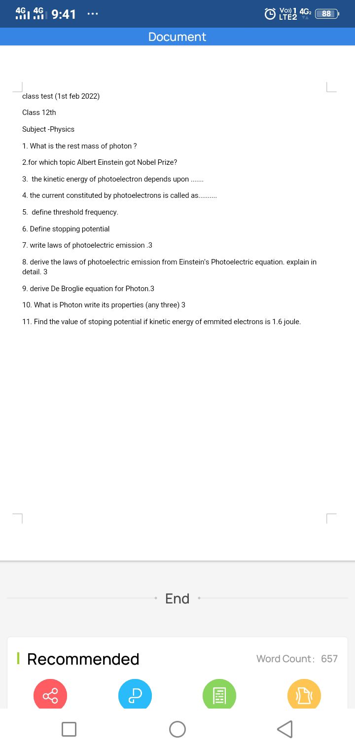 Unit 7 - PHYSICS - Subjective Test - Teachmint