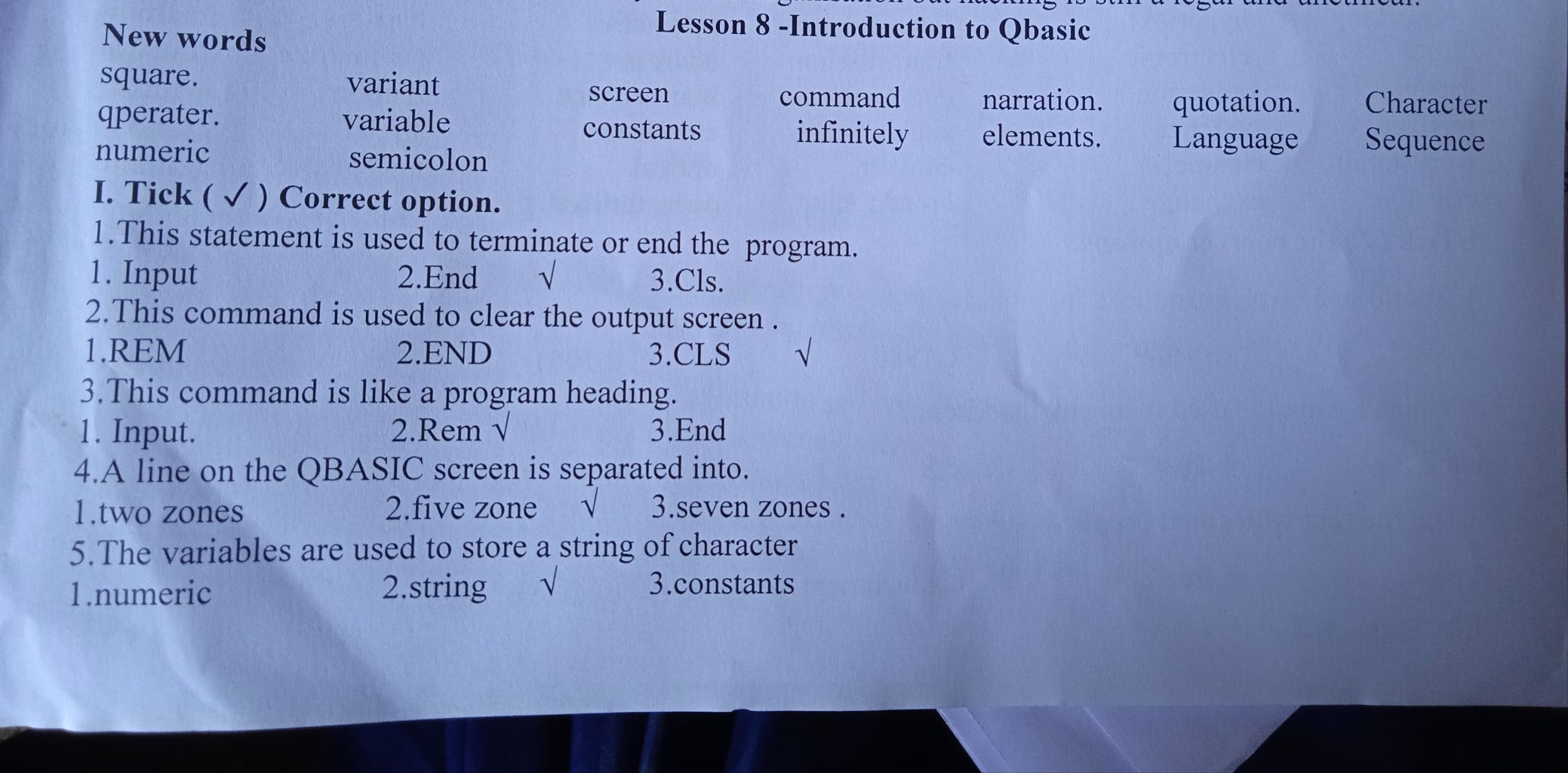 Lesson 8 - Computer - Assignment - Teachmint