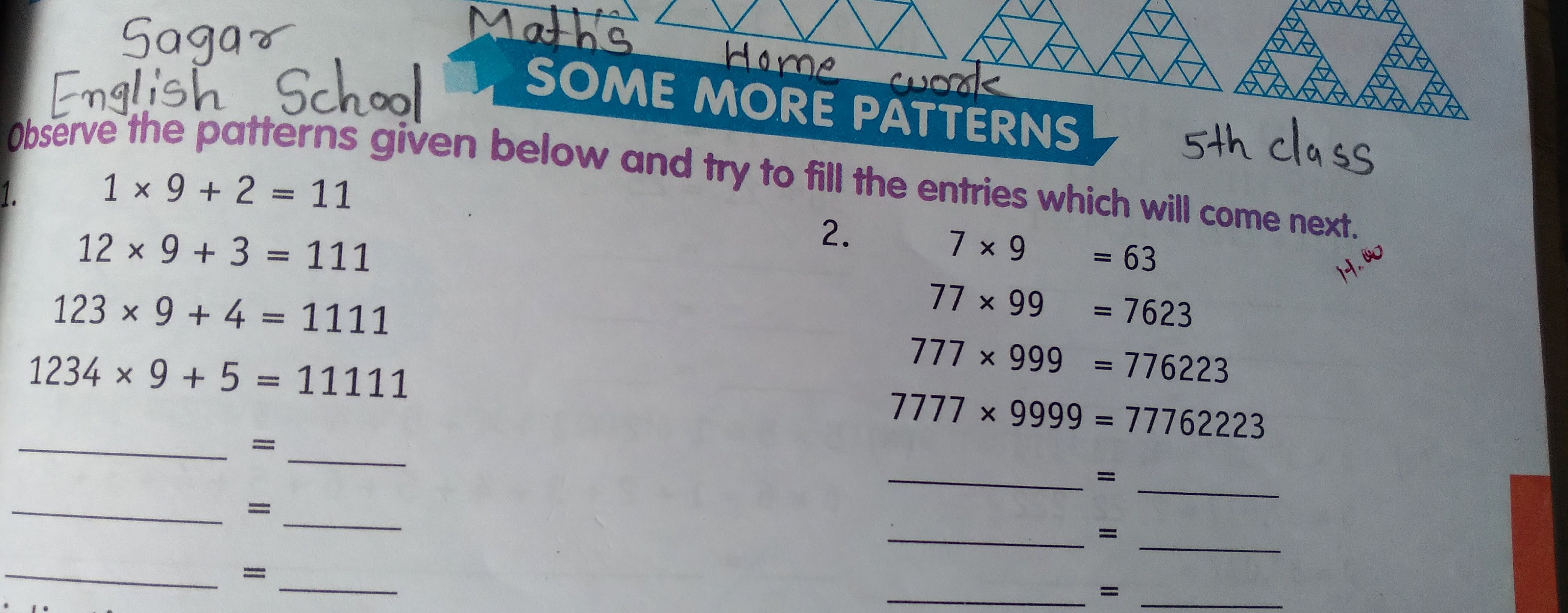 Patterns Maths Assignment Teachmint
