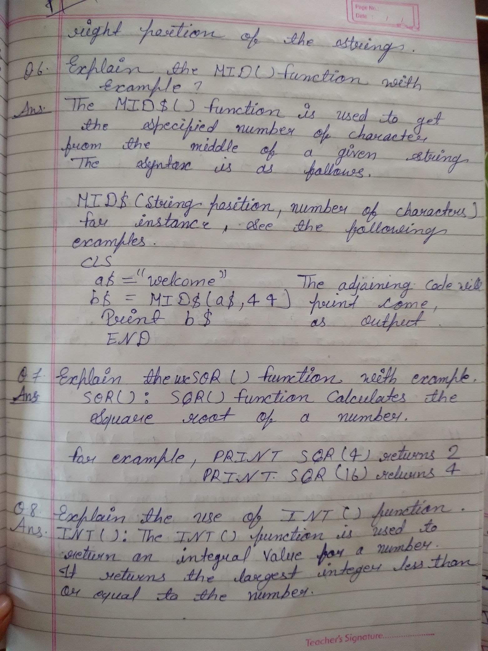 Qbasic - Computer - Assignment - Teachmint