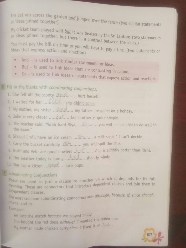 English Grammar Lesson 24 Conjunctions - English - Assignment - Teachmint