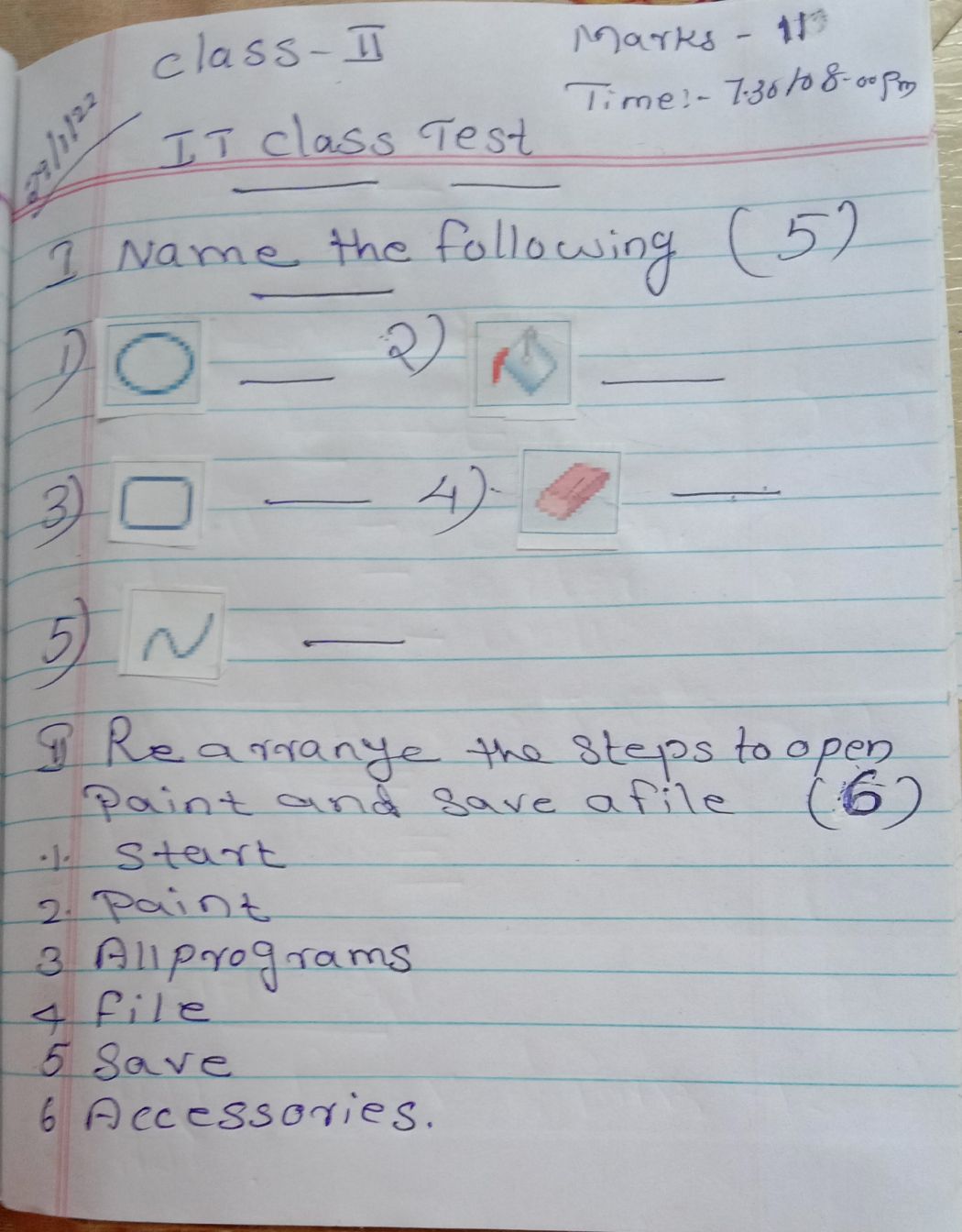IT Class Test - IT - Subjective Test - Teachmint