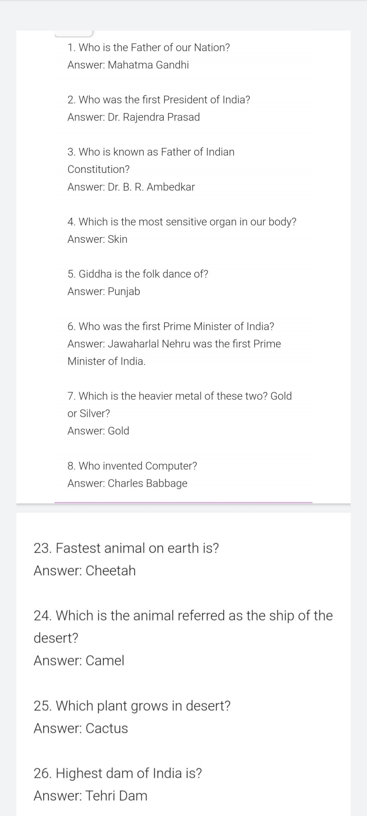 General Knowledge - Maths - Notes - Teachmint