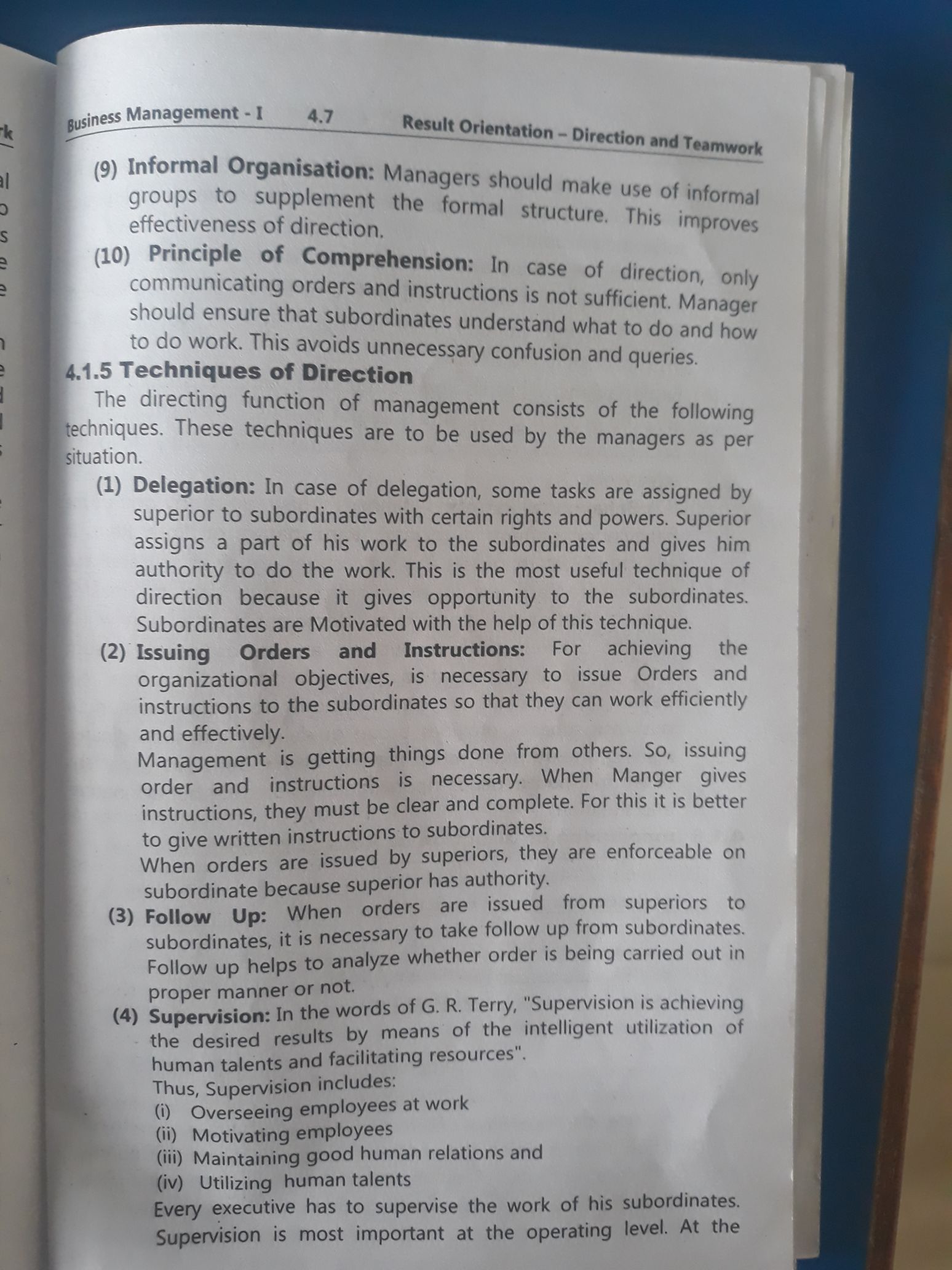 Direction - Business Management - Notes - Teachmint