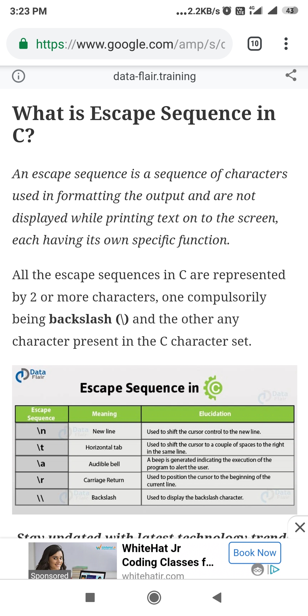 Escape Sequences C Programming Notes Teachmint