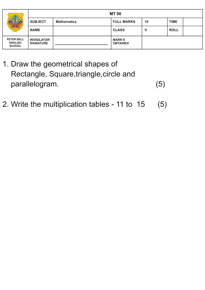 MT-06 : Mathematics - All Subjects - Assignment - Teachmint