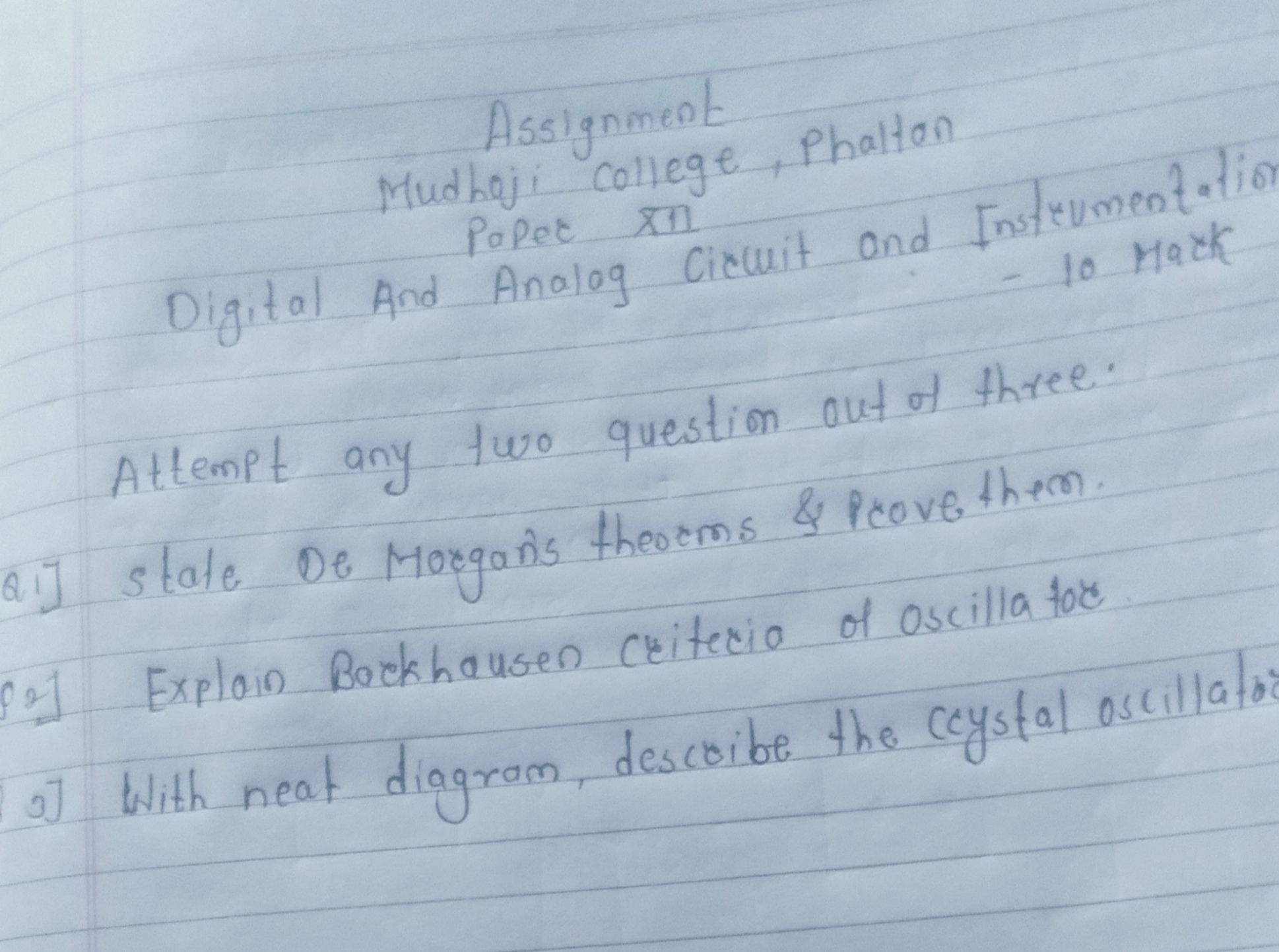 Assignment - Physics - Assignment - Teachmint