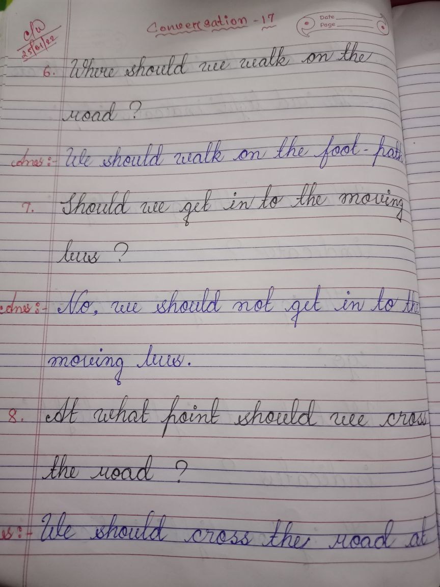 Conversation Writing - All The Subjects Of UKG - Assignment - Teachmint