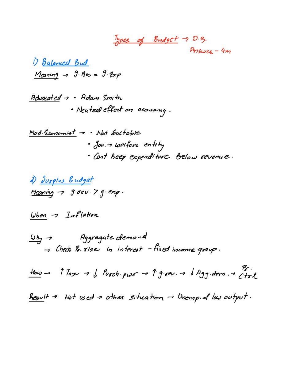 Types of budget.jpeg - Economics - Notes - Teachmint