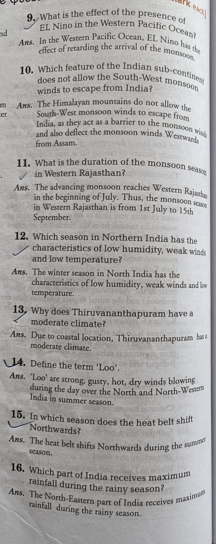 Geography Ch(Climate) - Sst - Assignment - Teachmint