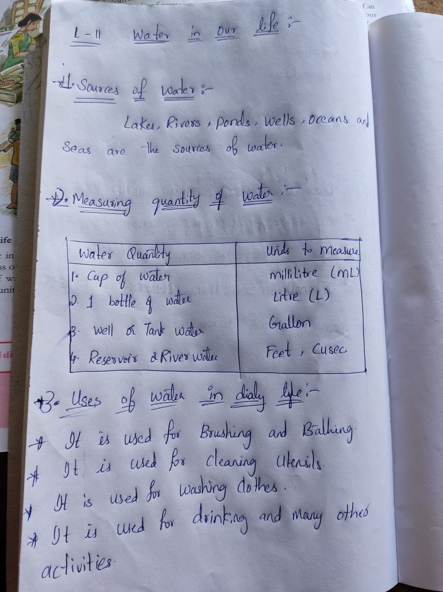 L-11 Water In Our Life. - Science - Assignment - Teachmint