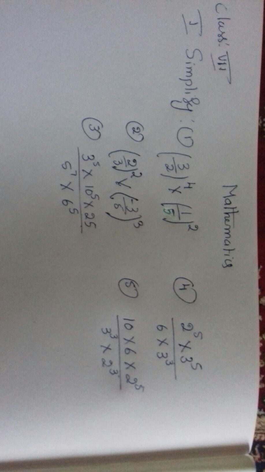 Maths Home work - Maths - Assignment - Teachmint