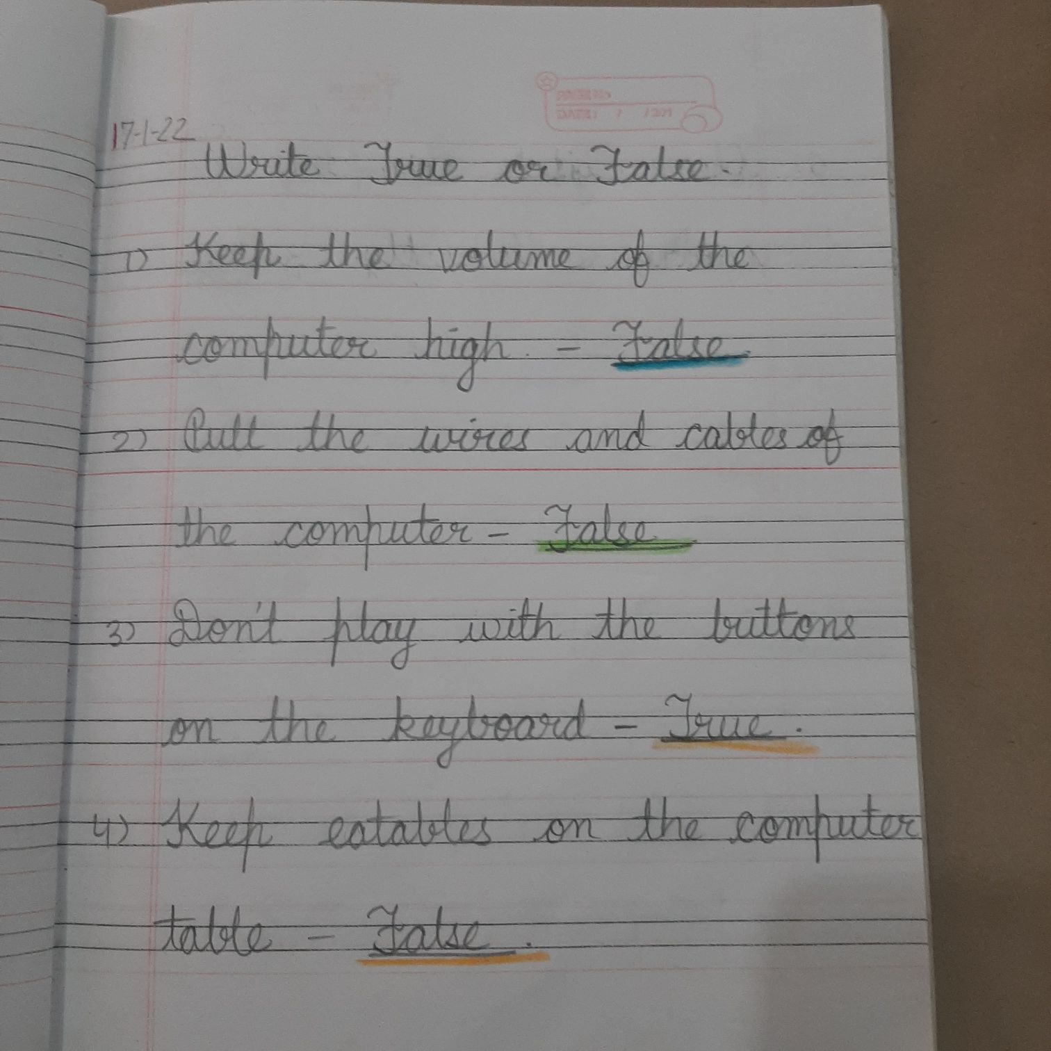 True Or FALSE - Computer - Notes - Teachmint