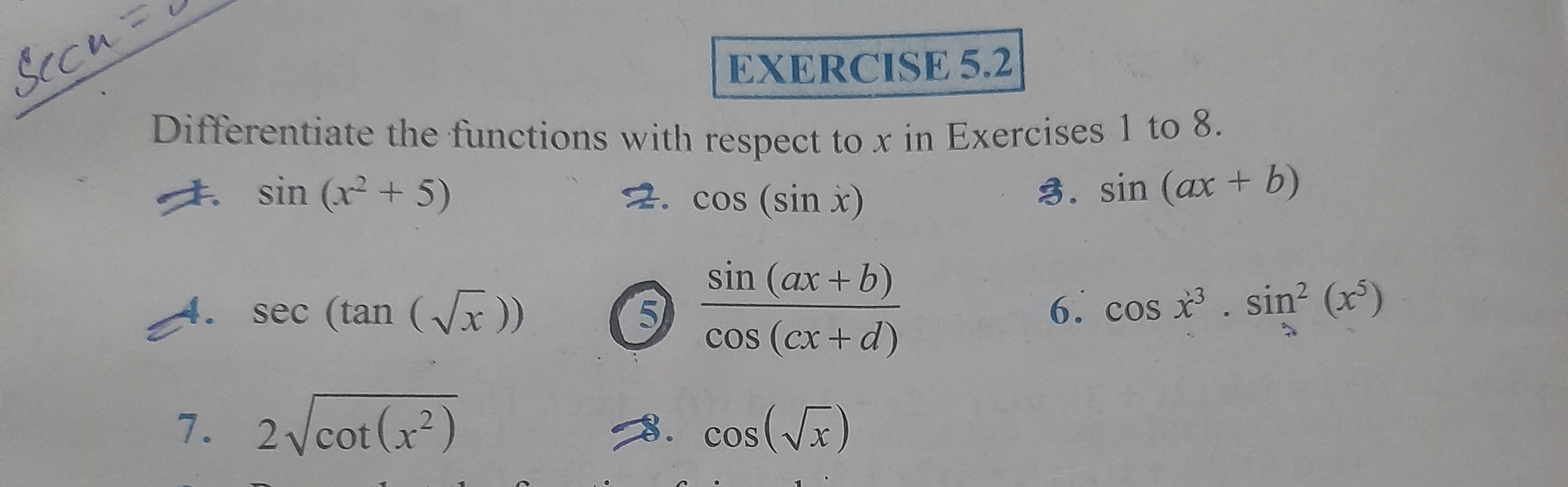 Differentiation - Mathematics - Assignment - Teachmint