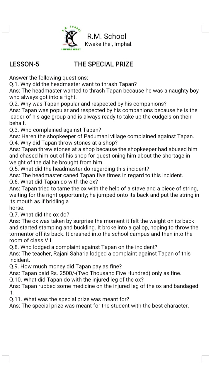 Supplementary Lesson 5 (1) - English - Notes - Teachmint