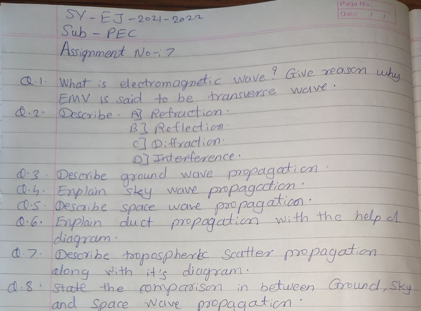 Assignment No. 7 - PEC - Assignment - Teachmint