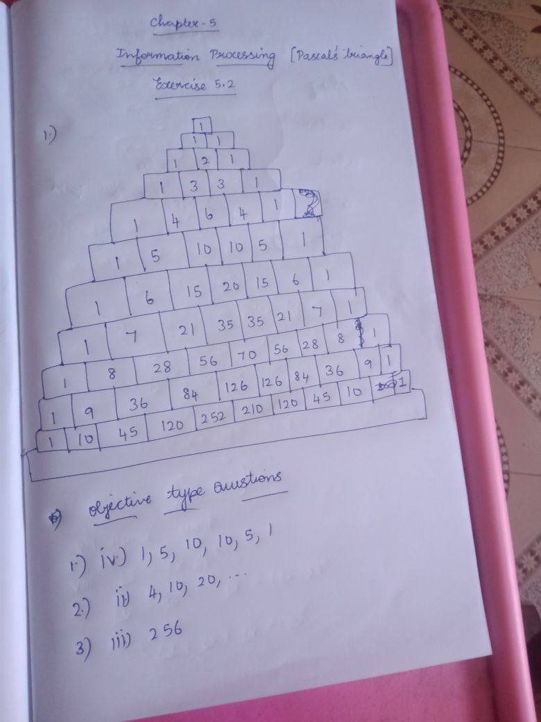 Chapter 5 (Pascal Triangle) - Maths - Assignment - Teachmint