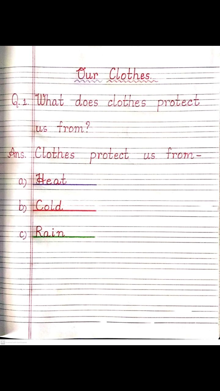 Our Clothes - Evs - Assignment - Teachmint