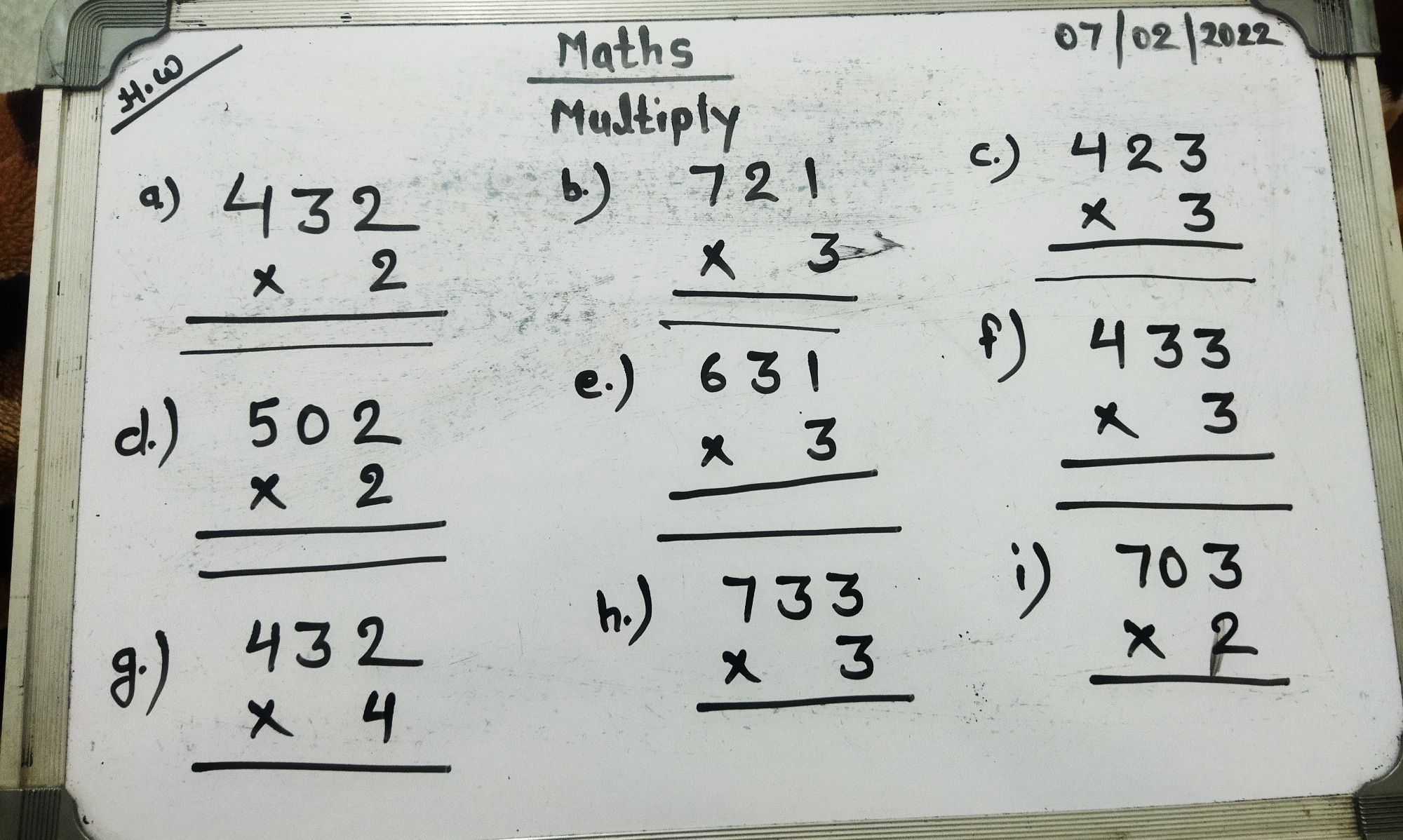 Multiply - Maths - Assignment - Teachmint