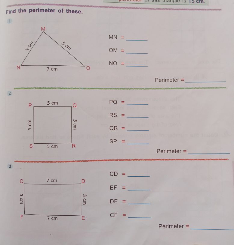 Find the Perimeter and Area - Maths - Assignment - Teachmint