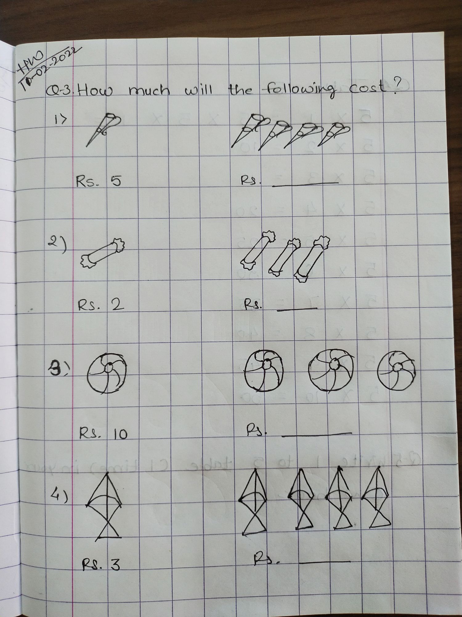 Table And Finding Cost - Mathematics - Assignment - Teachmint