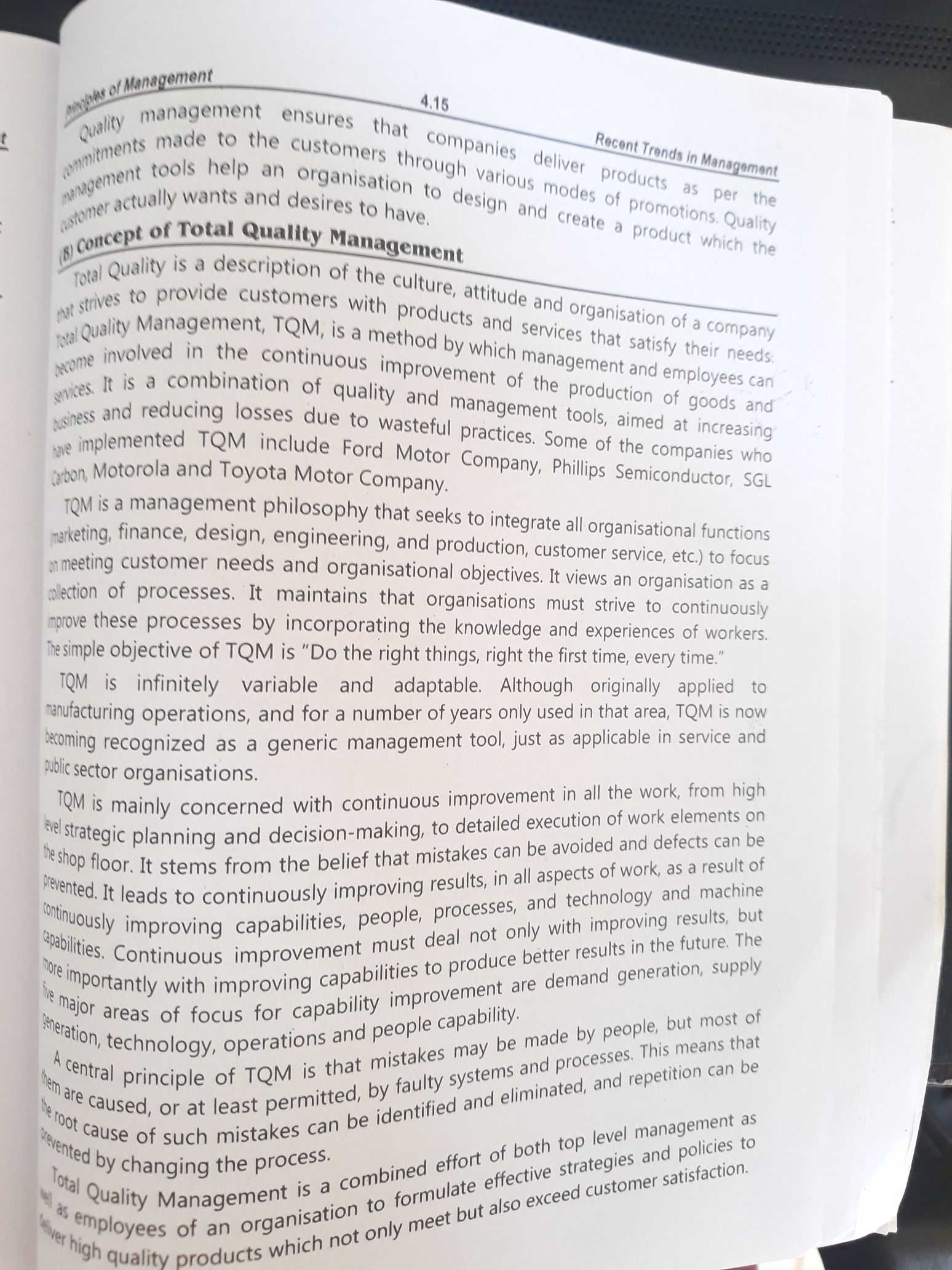 TQM - POM - Notes - Teachmint