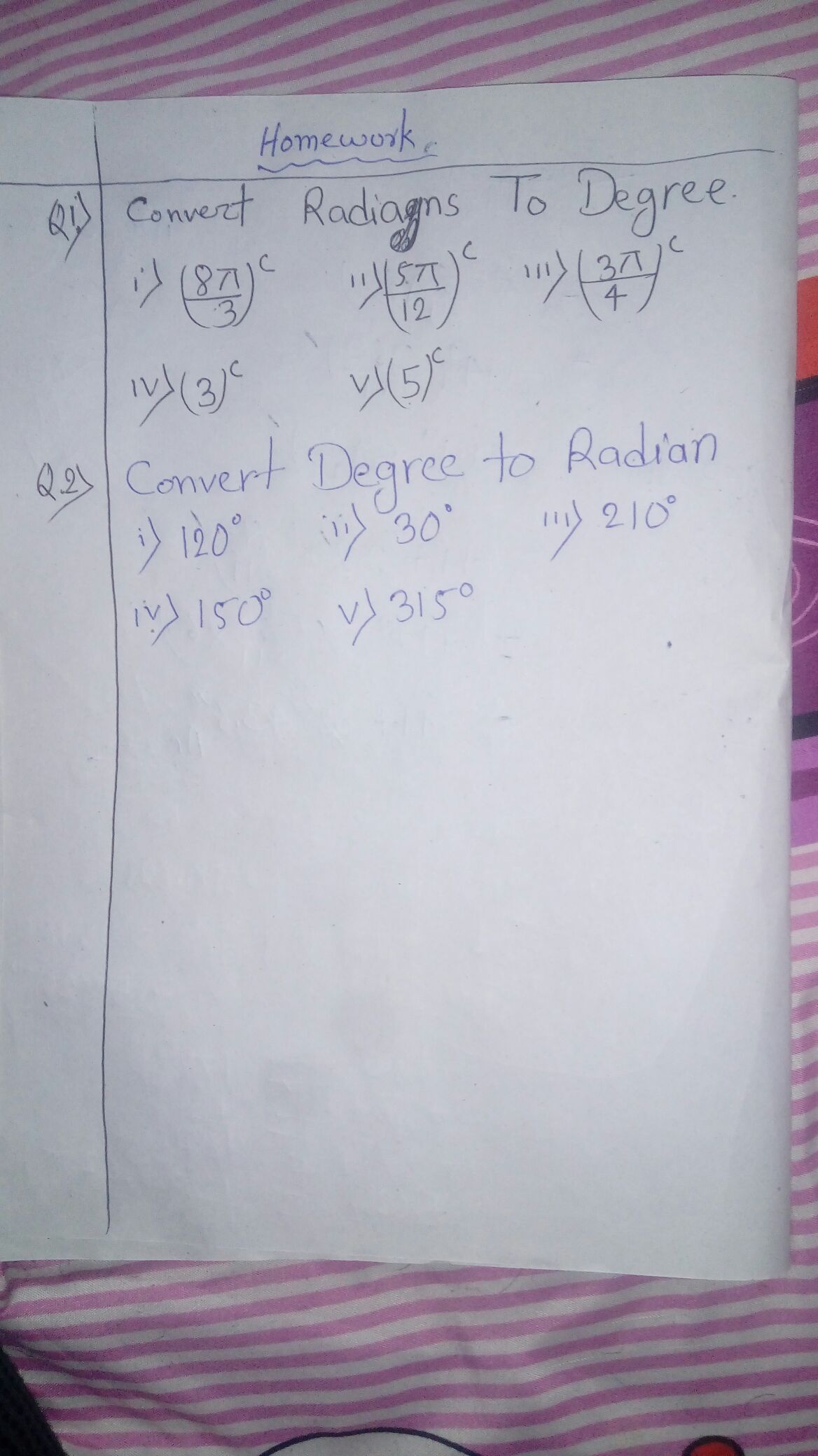 Trigonometry - Physics - Assignment - Teachmint