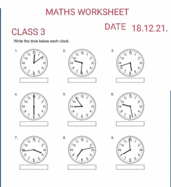 Time - Maths - Assignment - Teachmint