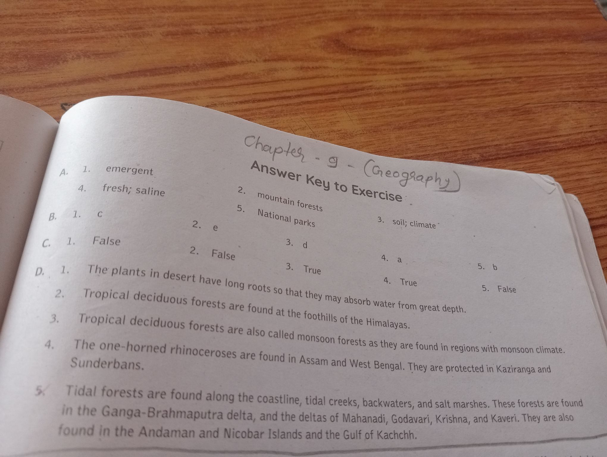 Geography Chapter 9 - Sst - Assignment - Teachmint