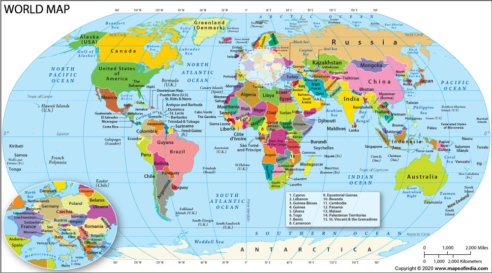 World political map All Subjects Notes Teachmint